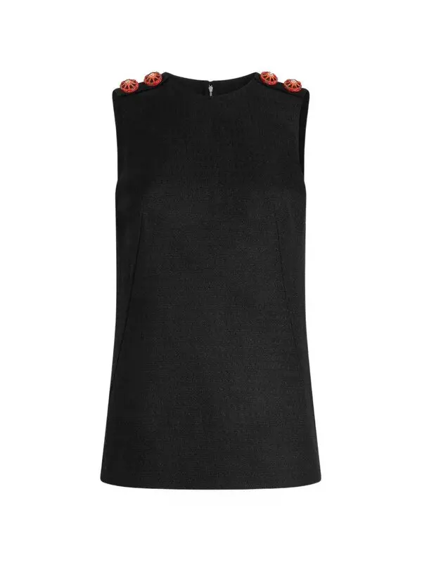 Dolce & Gabbana Sleeveless Faux Lacing Top - Black