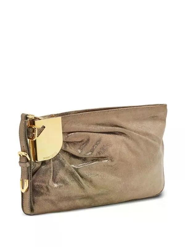 JIMMY CHOO Pleated Metallic Clutch Bag