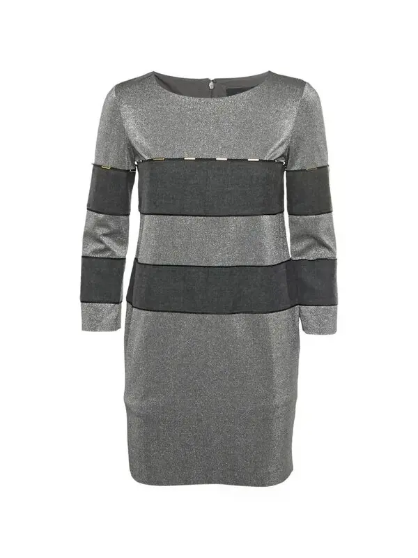 Roberto Cavalli Metallic Stripe Mini Dress - Grey