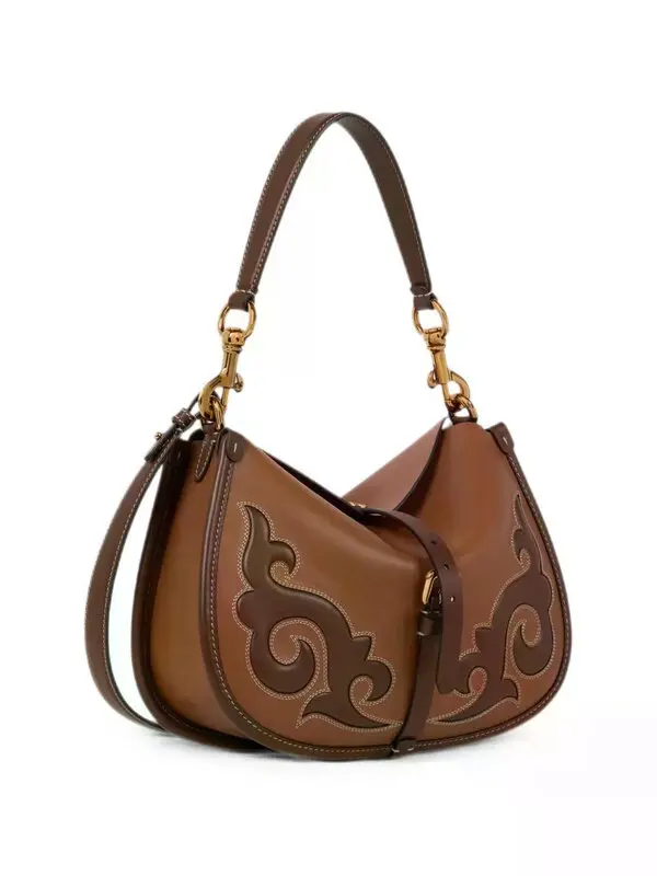 Etro Medium Leather Pony Bag With Texan Embroidery