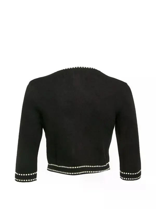 Carolina Herrera Knit Short-sleeve Cardigan - Black