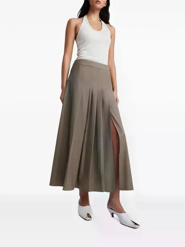 Anna Quan Sable Pleated Midi Skirt