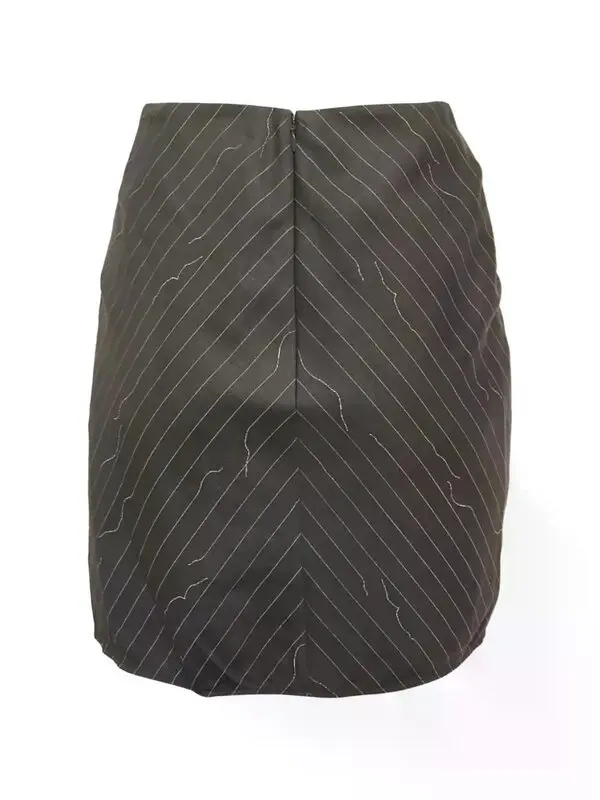 Off-White Layered Pinstripe Mini Skirt