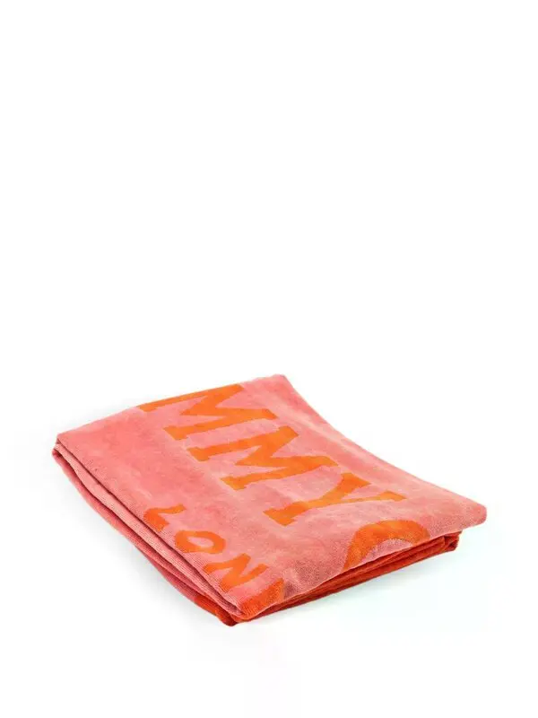 JIMMY CHOO 702 Aed Logo-print Terry Beach Towel - Orange