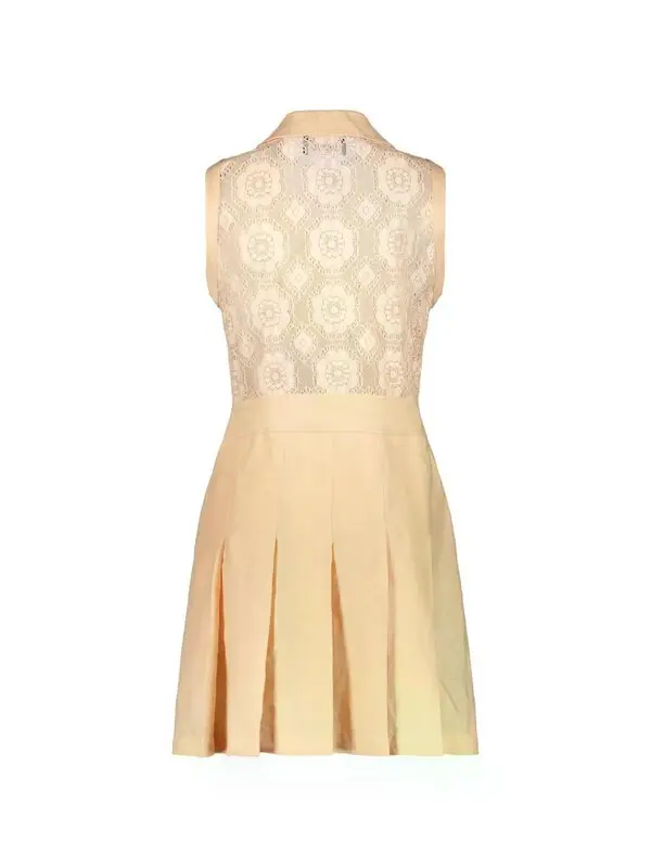 Moschino Lace-panel Pleated Mini Dress - Neutrals