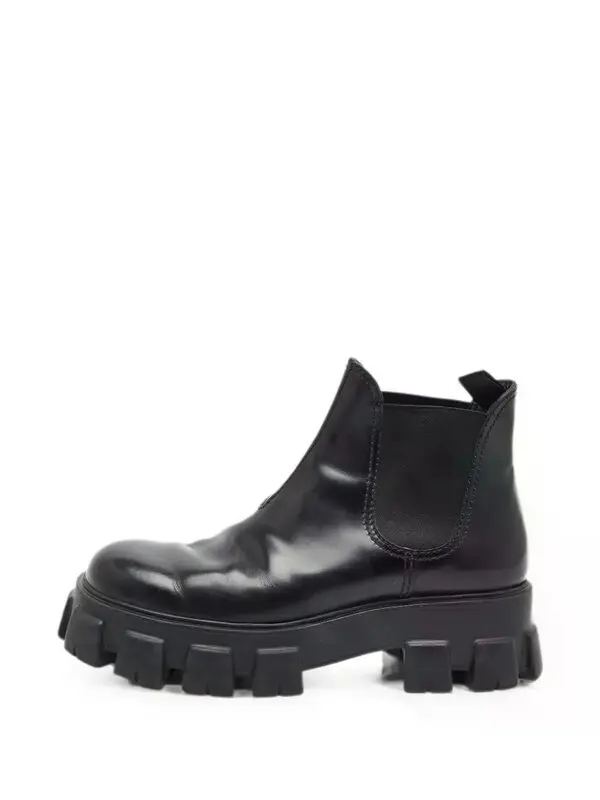 Prada Monolith Lug-sole Chelsea Boots - Black
