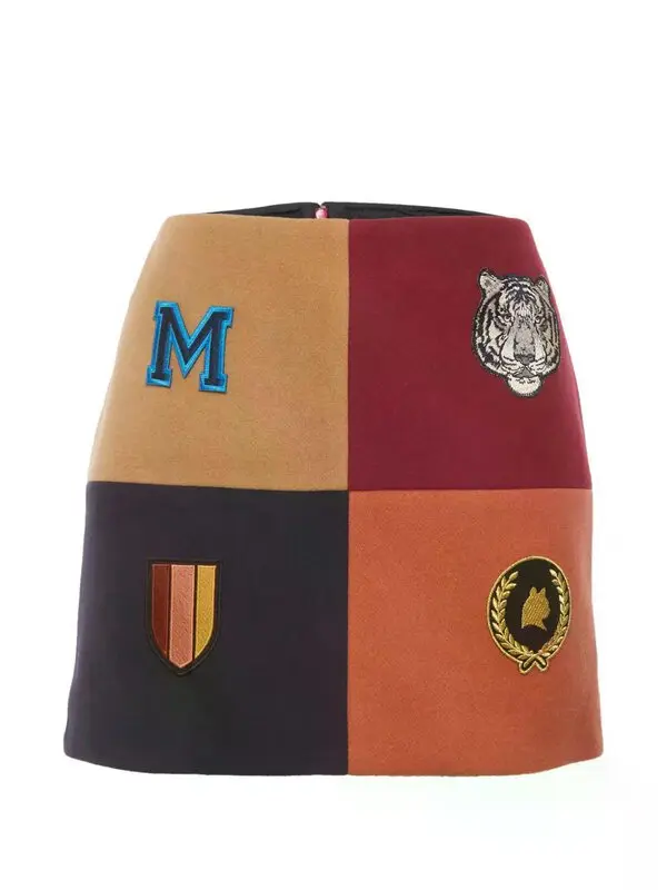 Stella McCartney Appliqué Checker Mini Skirt - Neutrals