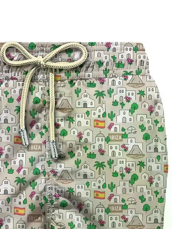 MC2 SAINT BARTH Ibiza Print Swim Shorts - Neutrals