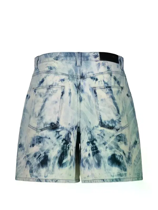 Alberta Ferretti Marble-effect Denim Shorts