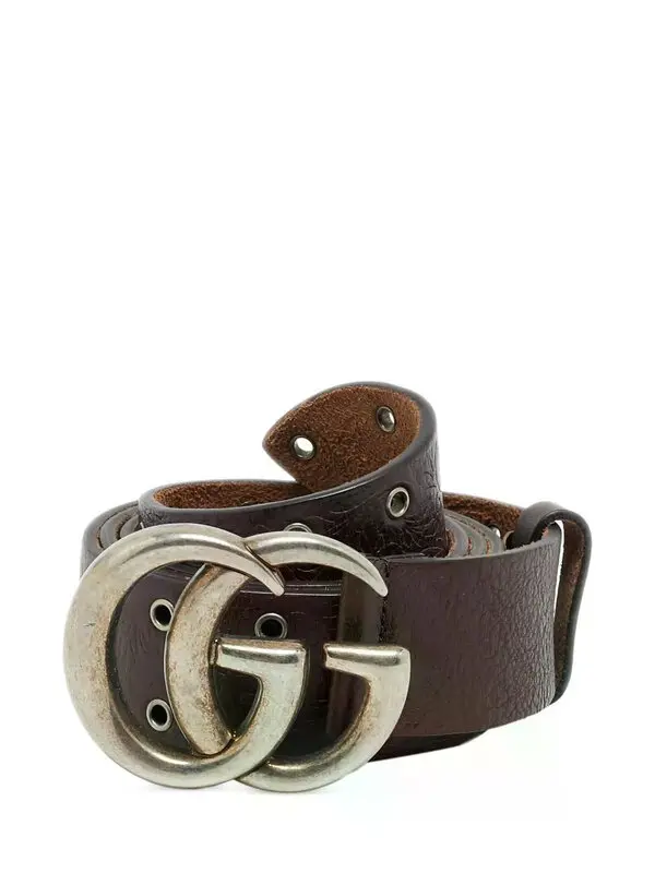 Gucci Studded Gg Buckle Belt - Brown