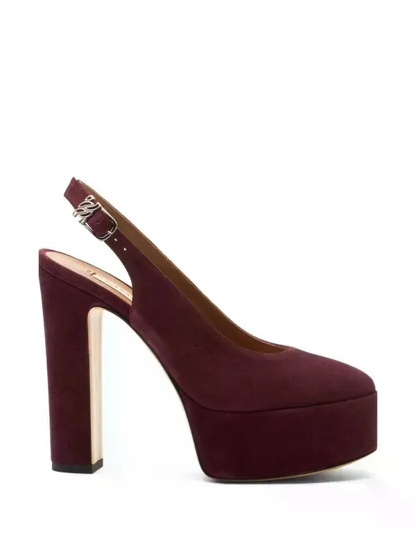 Casadei Patty C-chain Buckle Slingback Pumps - Purple
