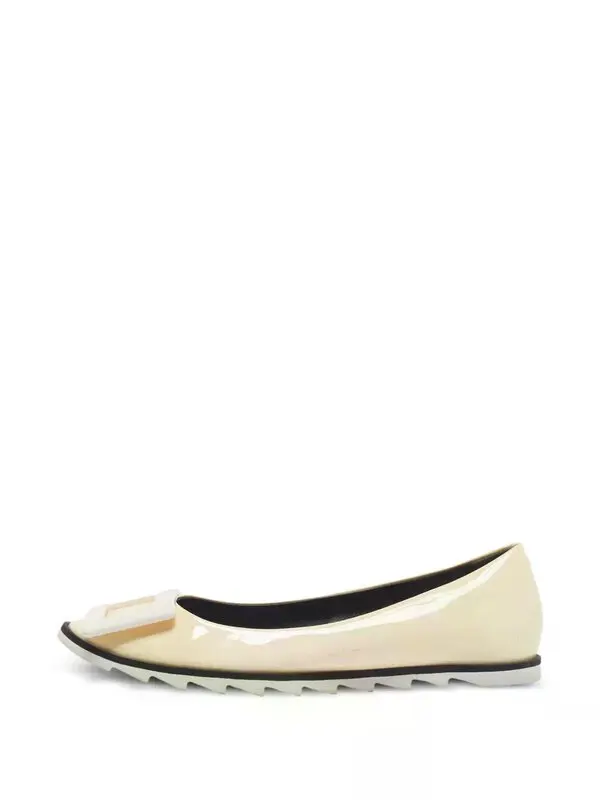 ROGER VIVIER Trompette Patent Ballet Flats - Yellow