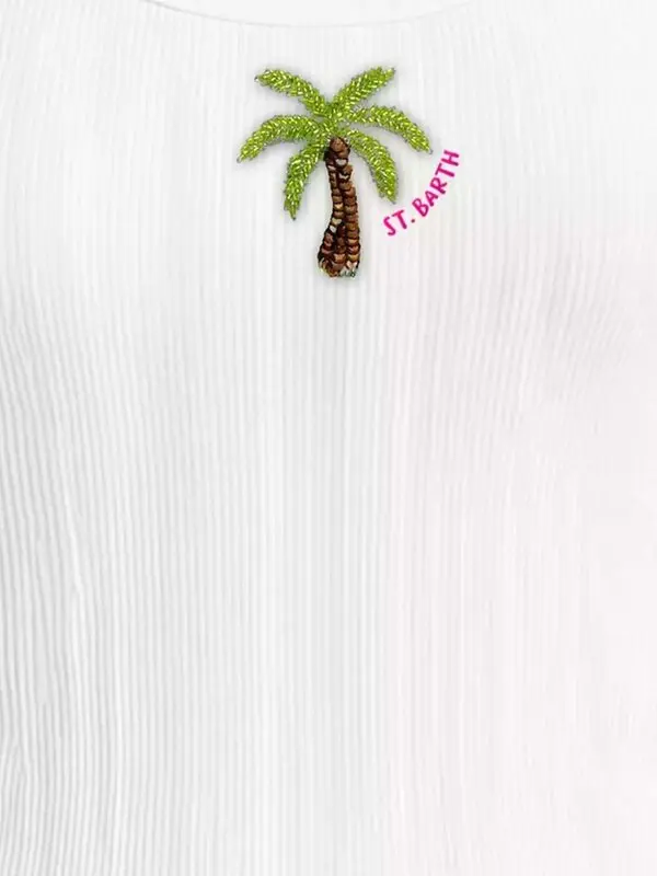 MC2 SAINT BARTH Ribbed Knit Top - White