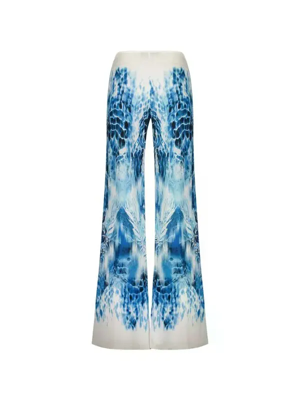 Alberta Ferretti Graphic Print Trousers - Blue