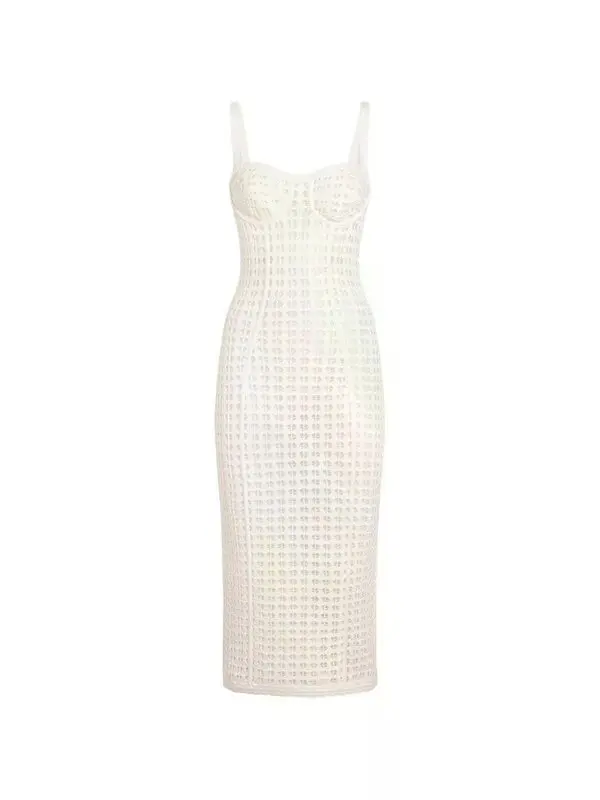 Dolce & Gabbana Crochet Bustier Dress - White