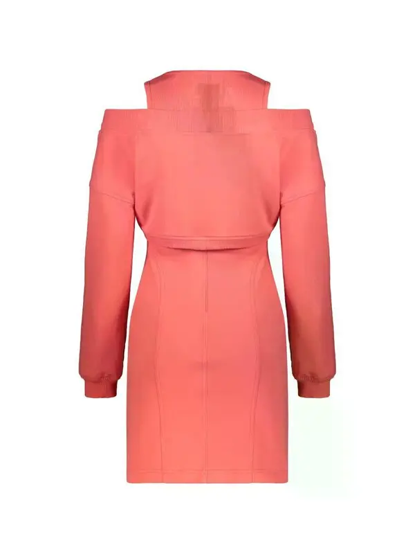 Alberta Ferretti Coral Pink Layered Cut-out Mini Dress - Orange