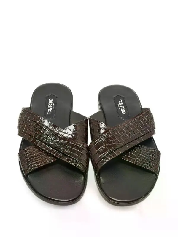 TOM FORD Preston Croc-embossed Sandals