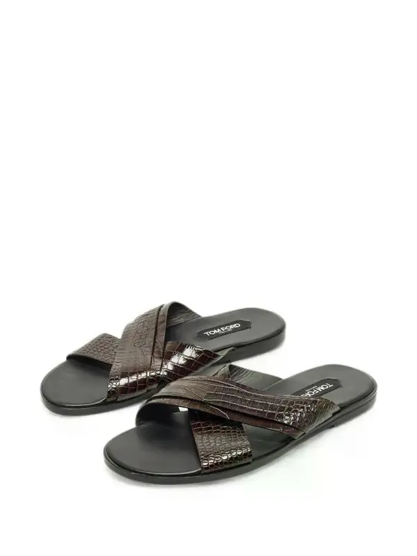 TOM FORD Preston Croc-embossed Sandals