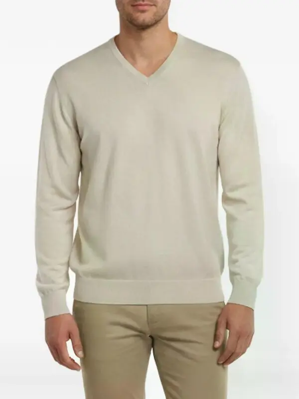 Loro Piana Cashmere V-neck Sweater - Neutrals