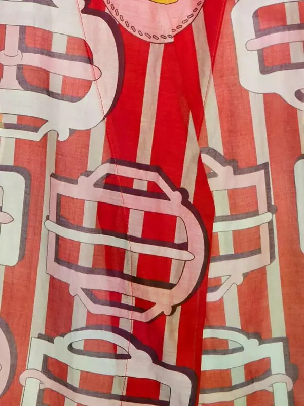Hermès Geometric Print Open-front Cover-up