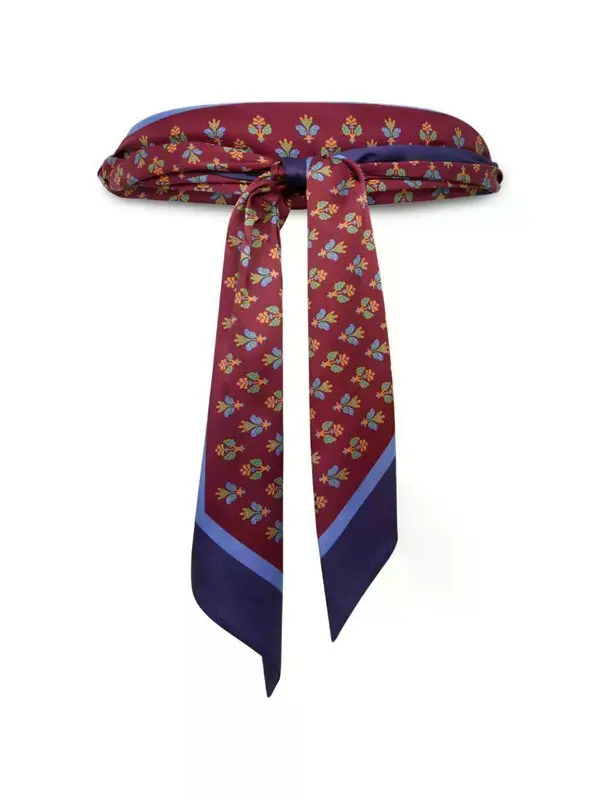 Etro Leather And Printed Scarf Belt
