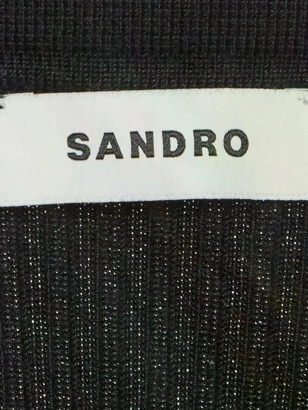 Sandro Rib-knit Button-up Top