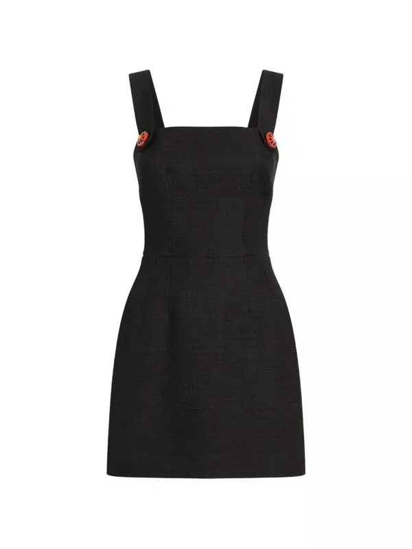 Dolce & Gabbana Square Neck Fabric Dress - Black