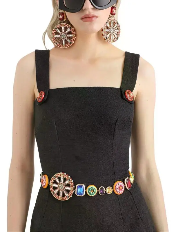 Dolce & Gabbana Square Neck Fabric Dress