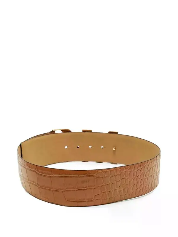 Michael Kors Crocodile-embossed Leather Belt