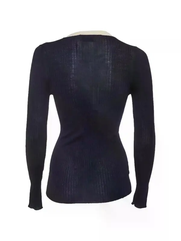 Prada Rib-knit V-neck Cardigan - Blue