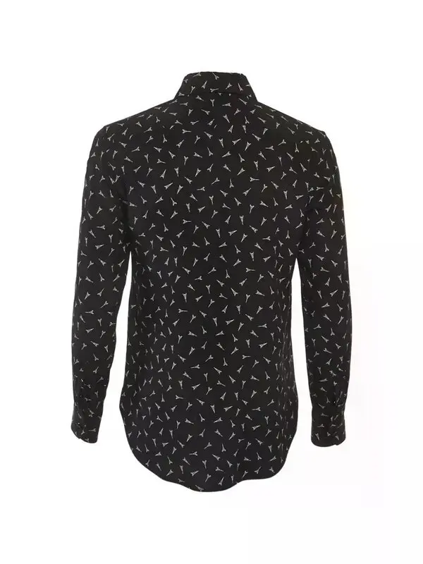 Saint Laurent Silk Eiffel Tower Print Shirt