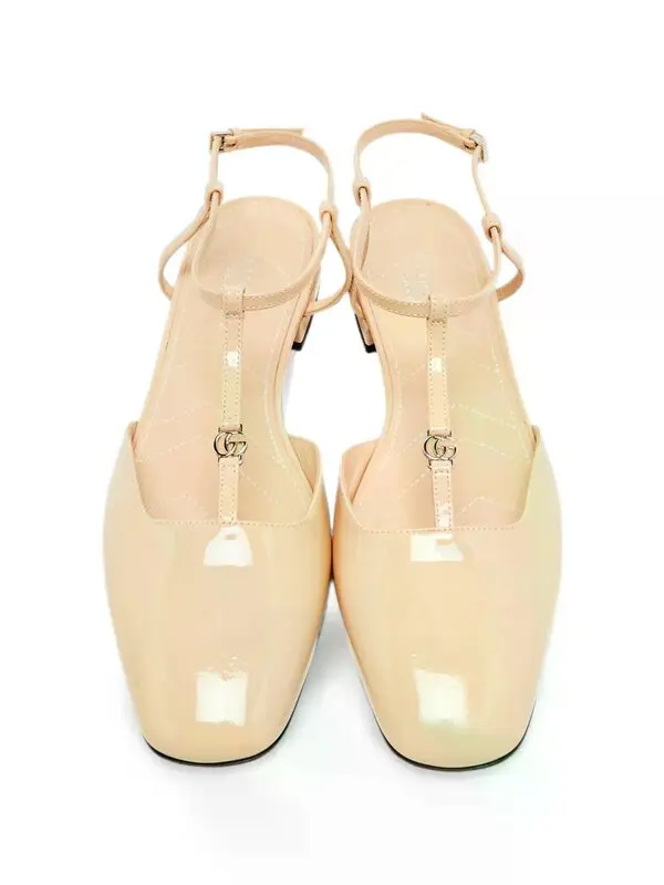 Gucci Double G Ankle Strap Flat Pumps