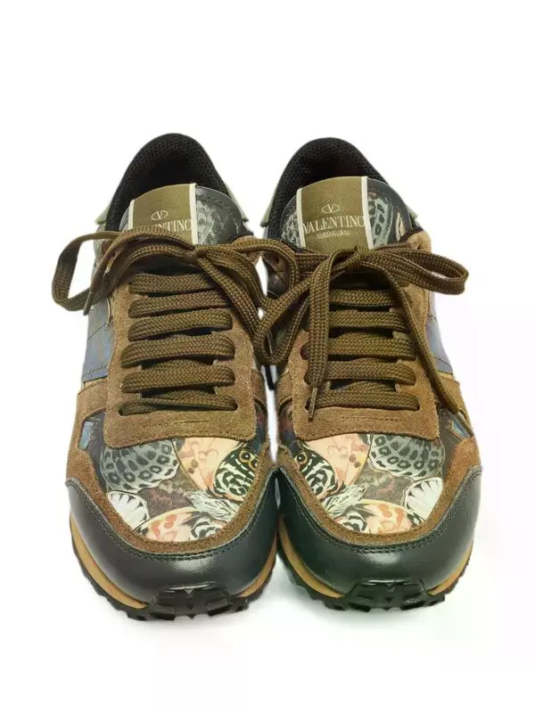 Valentino Garavani Rockrunner Butterfly-print Sneakers - Blue