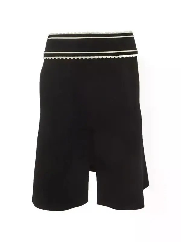Sandro Scalloped Trim A-line Midi Skirt - Black