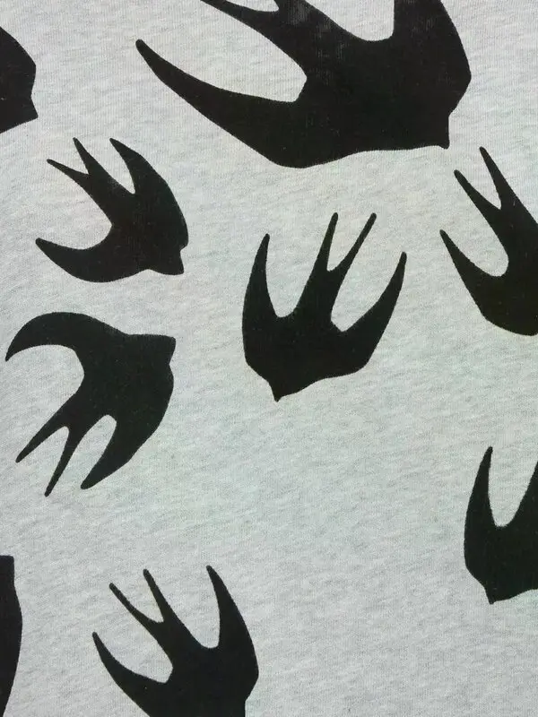 Alexander McQueen Swallow Print Crew Neck Sweater