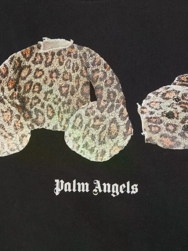 Palm Angels Teddy Print Mock Neck T-shirt