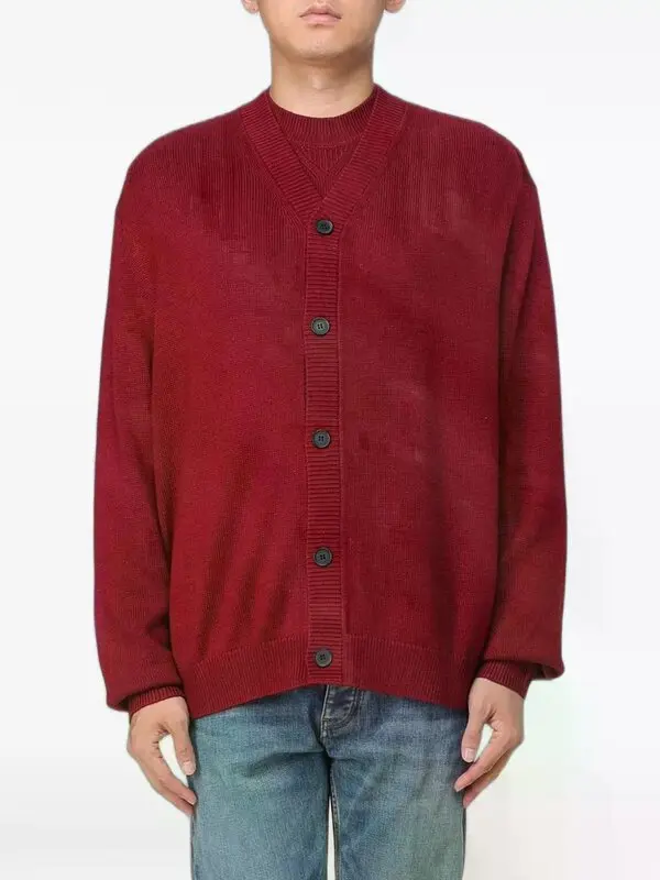 Emporio Armani V-neck Button-up Cardigan - Red