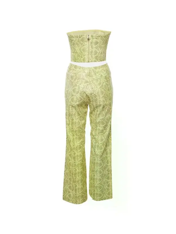 ROTATE BY BIRGER CHRISTENSEN Snakeskin-print Bandeau Top And Trousers Set
