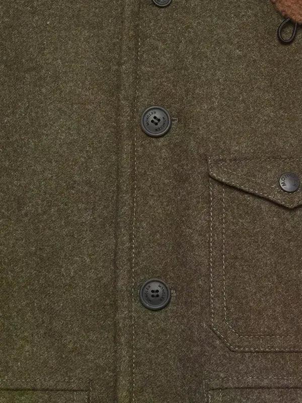 Moncler Logo Patch Button-up Jacket