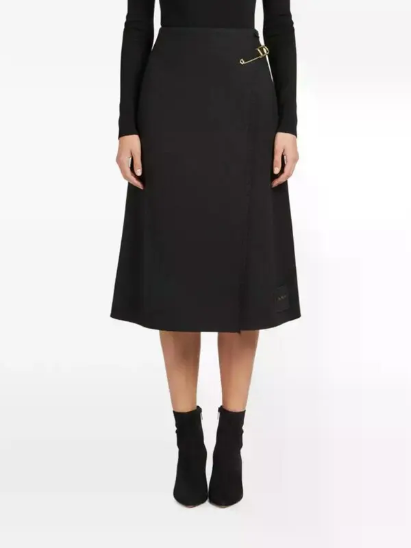 Prada Safety Pin Embellished Midi Skirt