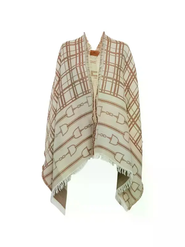 Elisabetta Franchi Monogram Jacquard Cape