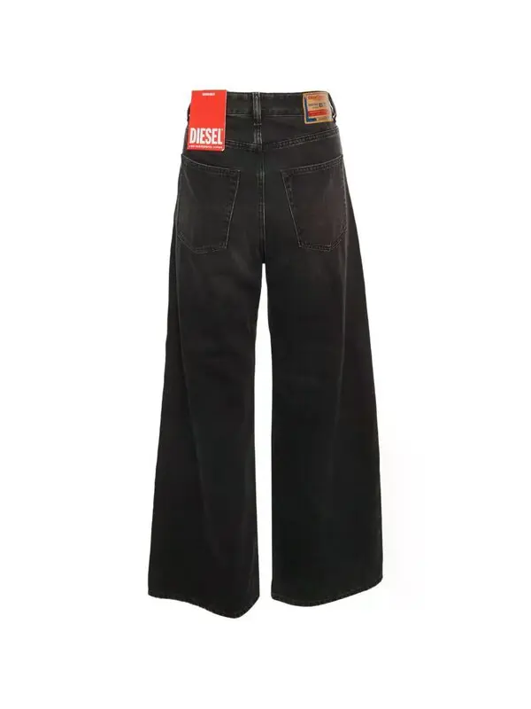 DIESEL® Wide-leg Washed Jeans - Black