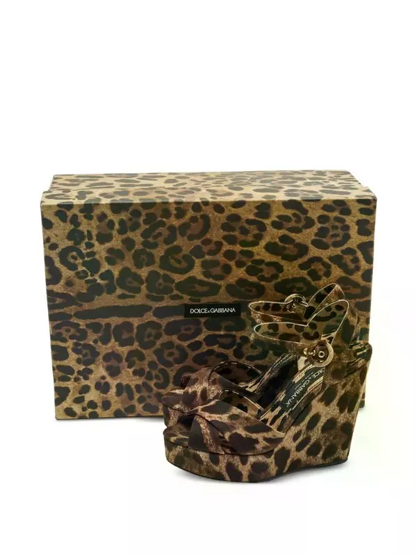 Dolce & Gabbana Leopard Print Wedge Sandals