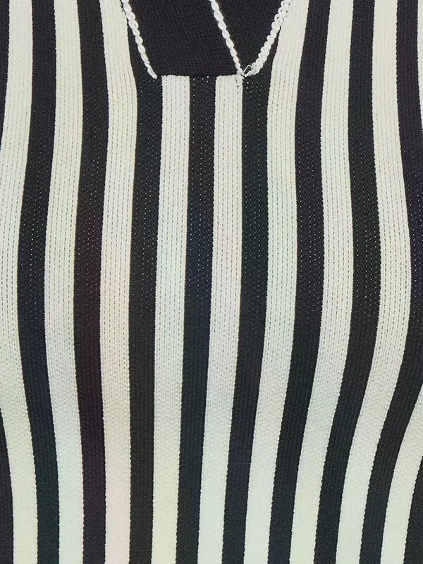 Sandro Striped Cropped Polo Shirt