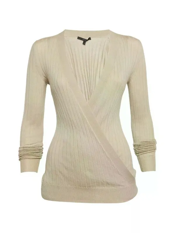 Gucci Ribbed Knit Wrap Sweater - Neutrals
