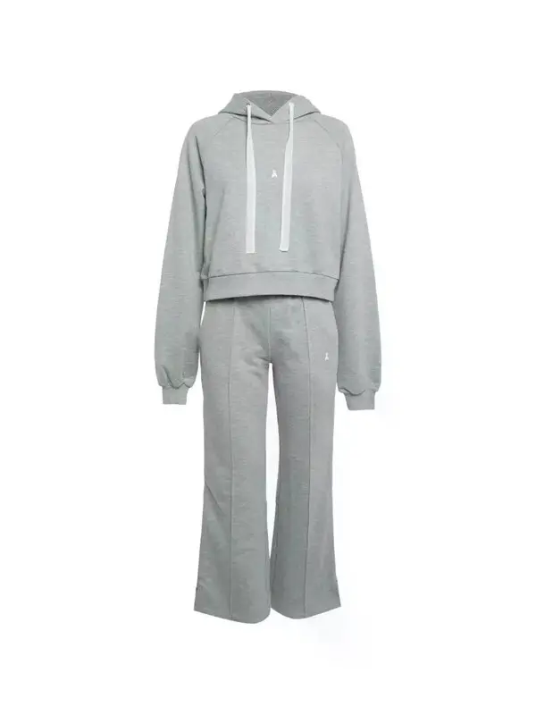 Patrizia Pepe Logo-embossed Knit Sweater And Trousers Set - Grey