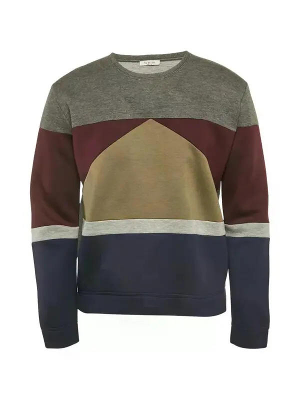 Valentino Garavani Paneled Crew-neck Sweatshirt - Grey