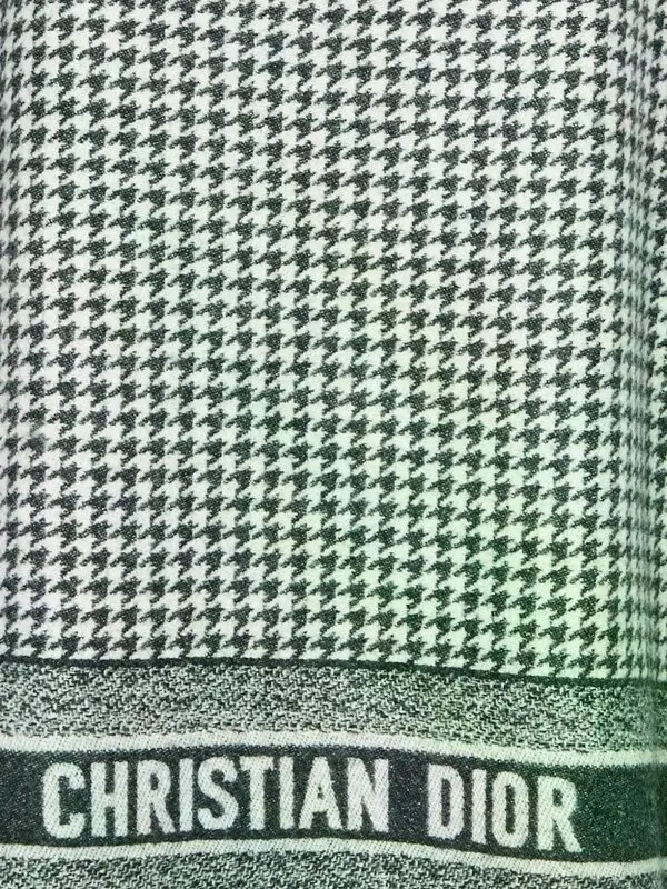 Dior Houndstooth Fringe Poncho