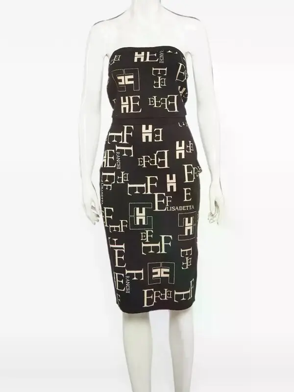Elisabetta Franchi Jacquard Knit Midi Skirt Set
