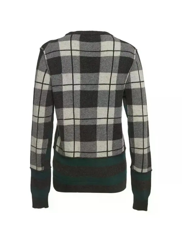 Dolce & Gabbana Plaid Rib-knit Sweater - Grey